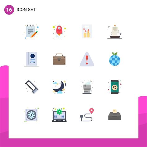 User Interface Pack Of 16 Basic Flat Colors Of Passport Illumination Lipstick Candle Wax Burning
