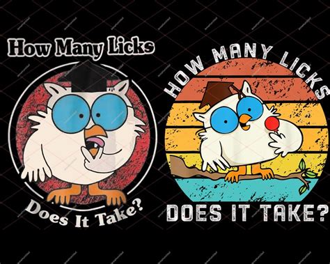 How Many Licks Does It Take Png Mr Owl Png Funny How Many Etsy