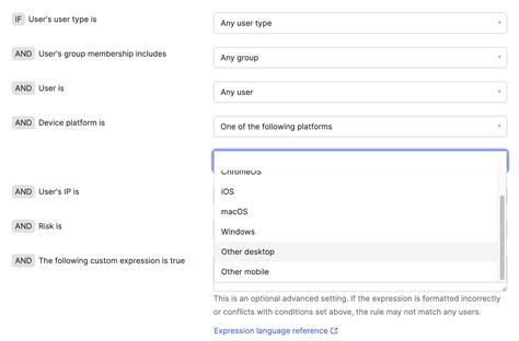 What Is Other Desktop Referring To Under The Authentication Policies Rules Section