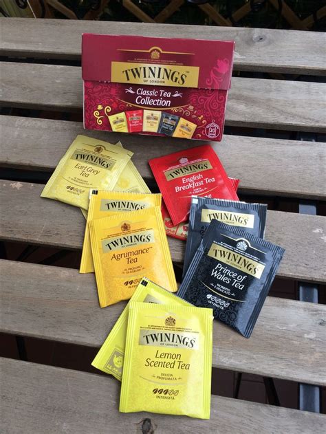 Twinings Tea Boxes On Wooden Bench