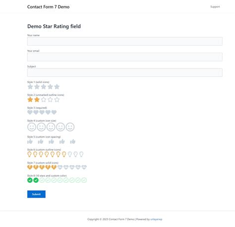 Rating Field For Contact Form 7 By Hulkplugins Codester