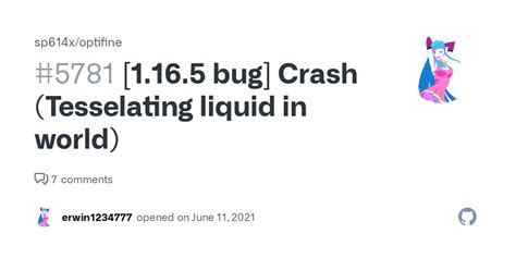 1165 Bug Crash Tesselating Liquid In World · Issue 5781 · Sp614xoptifine · Github
