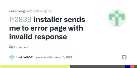 Installer Sends Me To Error Page With Invalid Response · Issue 2839 · Cheat Enginecheat Engine