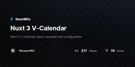 Nuxt 3 V Calendar StackBlitz
