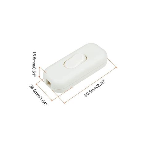 Thinkstar Inline Cord Switch Ac 250v 6a On Off Rocker Control Switch [for Lamp Desk Lighting