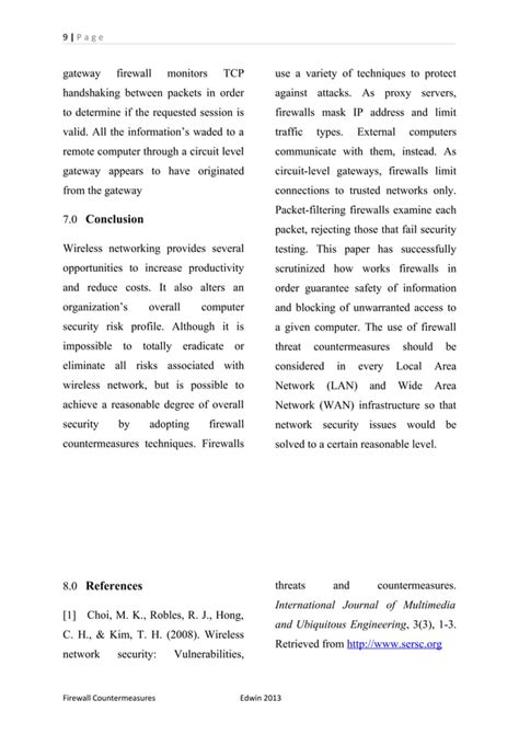 Wireless Network Security Threats Countermeasure Doc Computer Networking Computing