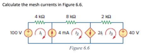 Solved Calculate The Mesh Currents In Figure 6 6 Chegg Com