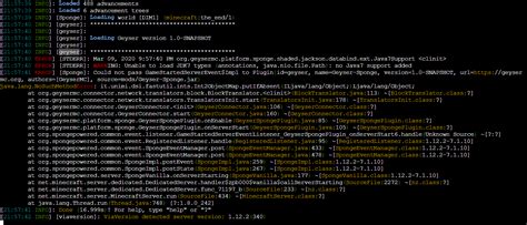 Sponge Plugin Startup Failed · Issue 198 · Geysermc Geyser · Github