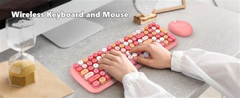 Amazon Com MOFII Wireless Keyboard And Mouse Combo GHz Retro Typewriter Keyboard And Cute