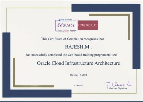 Rajesh M On Linkedin Cloudcertified Careergrowth Oracle
