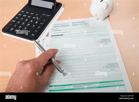 Close Up Of Fill Out A Tax Declaration Stock Photo Alamy