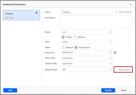 Perform Dashboard Filtering Using Dashboard Parameters In Combo Box