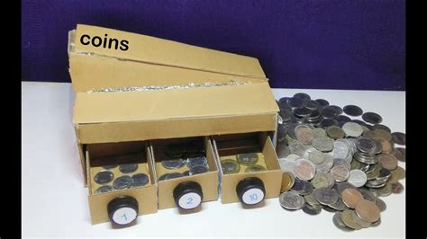Diy Coin Sorting Machine From Cardboard Easy Youtube