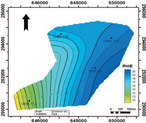 Effective Porosity Distribution Map Of Upper Bahariya Member
