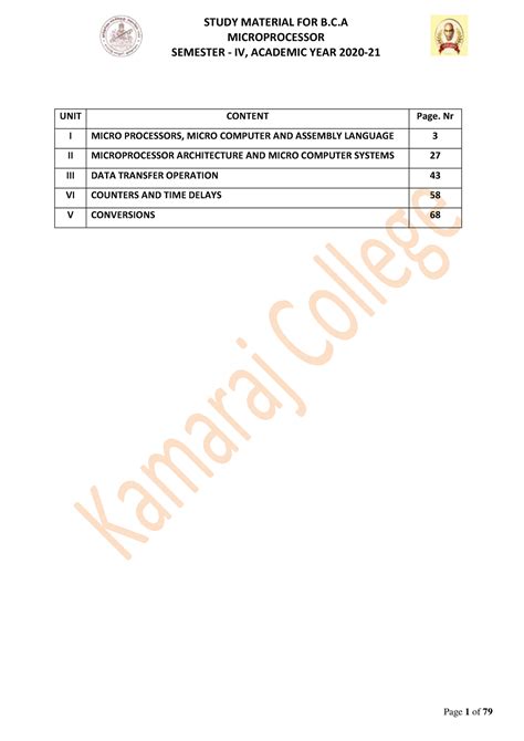 Microprocessor Good MICROPROCESSOR SEMESTER IV ACADEMIC YEAR