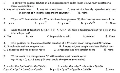 Solved 1 To Obtain The General Solution Of A Homogeneous