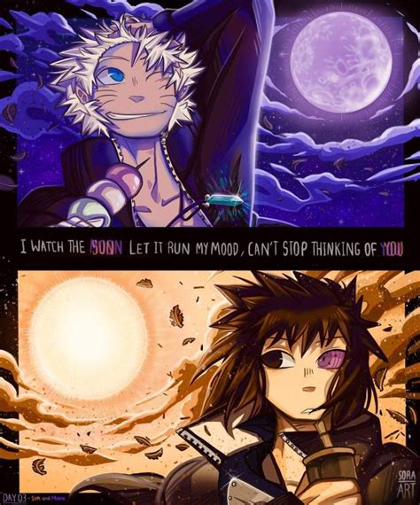 Today I Drawn Naruto With The Moon 🌙 And Sasuke With The Sun☀️ While Listening To “cafuné Tek It