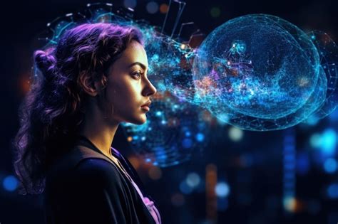 Digital Technology Internet Network Big Data Digital Marketing Iot Woman Using Modern Computer