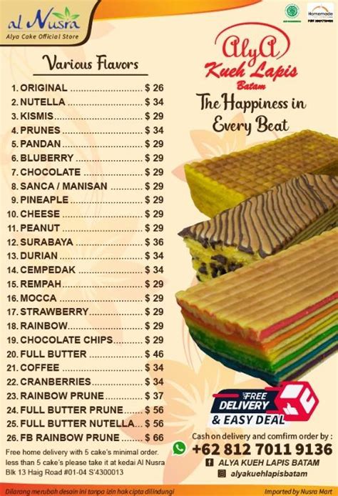 Kueh Lapis Alya Batam Layer Cake Batam Food And Drinks Packaged
