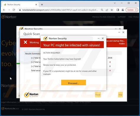Norton Security Your Pc Might Be Infected With Viruses Pop Up Scam