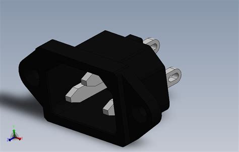 典电源线iec插座 模型图纸下载 懒石网