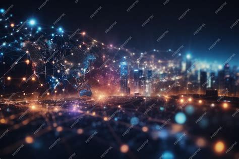 글로벌 비즈니스 인터넷 네트워크 연결 Iot 사물 인터넷 비즈니스 인텔리전스 개념 비즈니스 글로벌 네트워크 미래 기술 배경 프리미엄 사진