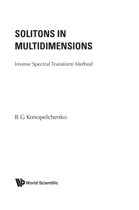 Solitons In Multidimensions Inverse Spectral Transform Method Buy Online At Best Price In