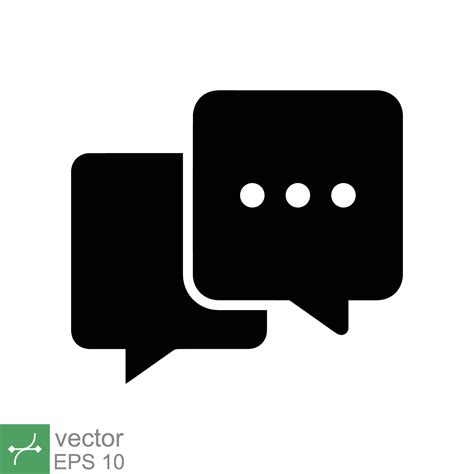 Chat Icon Simple Solid Style Speech Bubble Conversation Dialog Forum Discussion Message