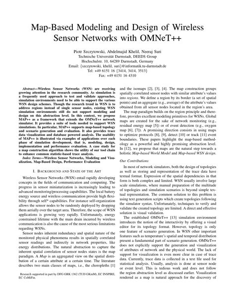 Pdf Map Based Modeling And Design Of Wireless Sensor Networks With Omnet
