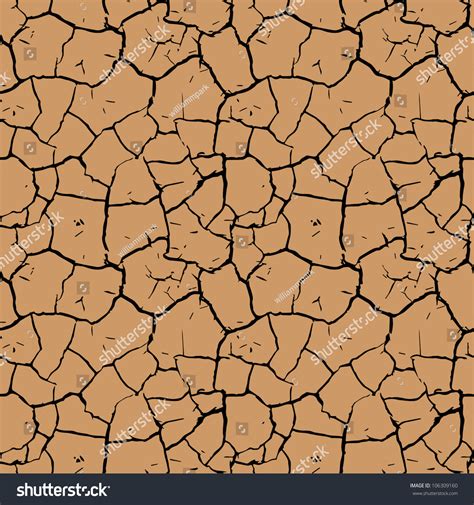 Cracked Mud Repeating Pattern Stock Vector Illustration 106309160