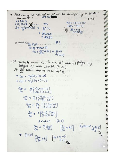 Solution Sequence And Series Mathematics Kota Handwritten Notes For