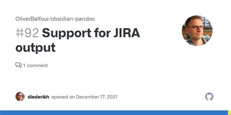 Support For Jira Output Issue Oliverbalfour Obsidian Pandoc Github
