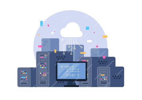 premium vector data center hosting cloud storage server storage