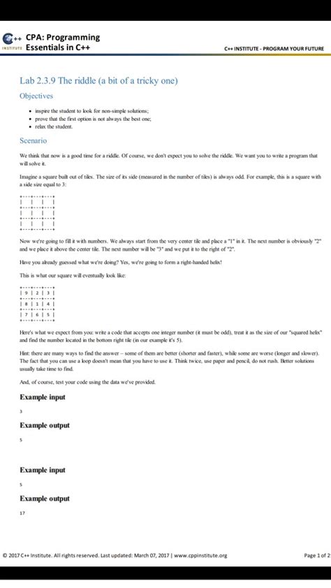 Solved Cpa Programming Essentials In C Cinstitute