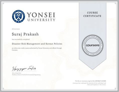 suraj prakash on linkedin yonsei university coursera disastermanagement