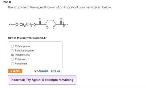 Solved The Structure Of The Repeating Unit Of An Important