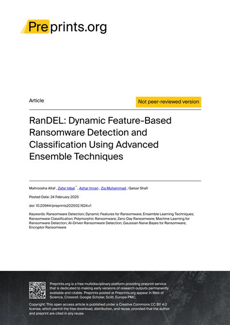 Pdf Randel Dynamic Feature Based Ransomware Detection And Classification Using Advanced