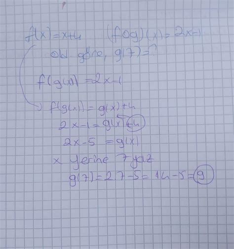 Fg R R Fxx4 Ve Fogx2x 1 Olduğuna Göre G7 Kaçtır A7