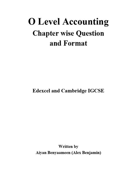 Igcse Accounting Edexcelandcambridge Topical Questions Pdf Debits And Credits Expense
