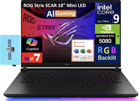 Asus Rog Strix Scar Ai Gaming Laptop In Hz Mini Led Wqxga Display Intel Ultra Hx
