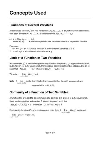 Functions Of Several Variables PDF Free Download