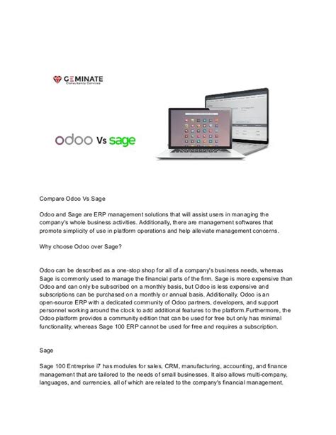 Compare Odoo Vs Sage Pdf