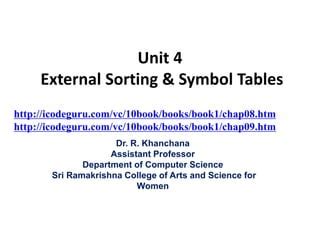 Unit 4 External Sorting PPT