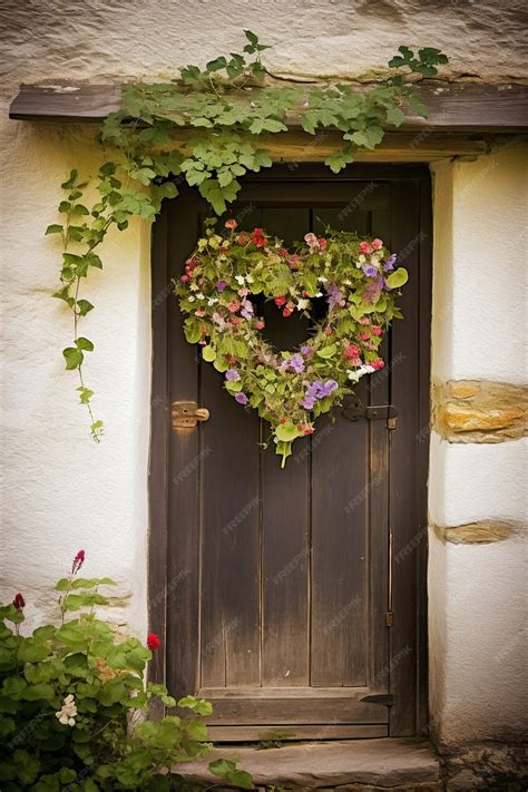 꽃으로 만든 하트 모양 무료 사진