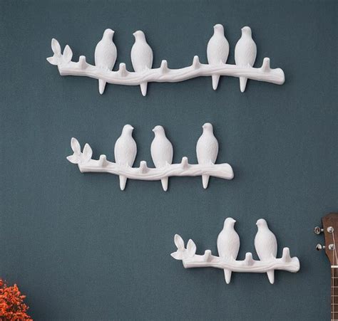 Настенный декор аксессуары для дома гостиная вешалка смолы крючок в виде птицы ключ кухонное