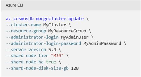 Create Cosmos Db For Mongodb Cluster Microsoft Qanda