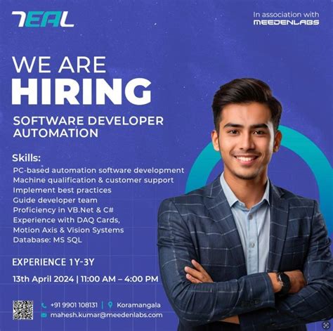 We Are Hiring Software Developer Automation Check Out And