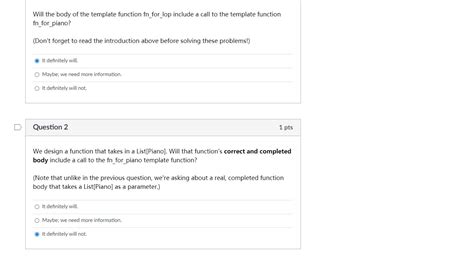 Solved Will The Body Of The Template Function Fnforlop