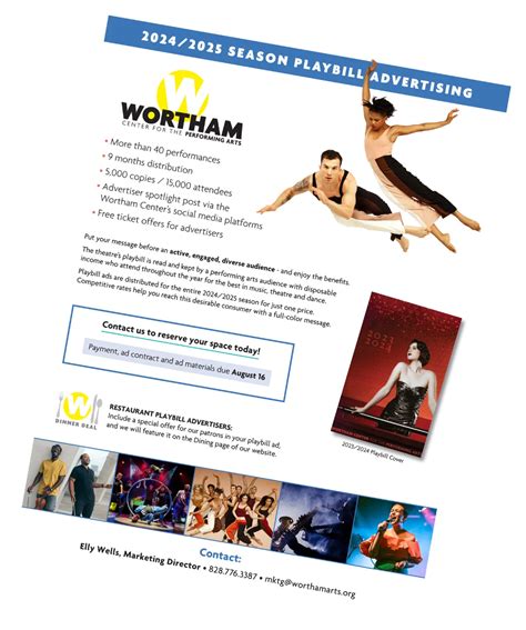 Playbill Advertising Wortham Center For The Performing Arts