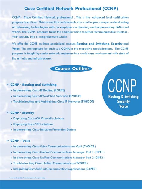 Cisco Certified Network Professional Ccnp Course Outline I Pv6